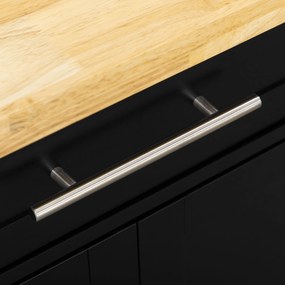 HOMCOM Kuchyňský vozík Servírovací vozík s pracovní deskou a stojanem na kořenky Držák na ručníky do obývacího pokoje a jídelny 109x40x89cm |