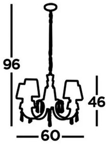 Searchlight 6885-5CC - Lustr na řetězu PORTICO 5xG9/33W/230V chrom