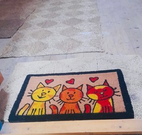 Trade Concept, Rohožka Kokos Tři kočky - na ven i na doma, 40x60, vícebarevná, chodba / předsíň