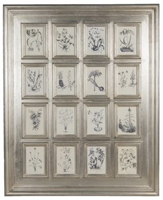 Stříbrný dekorativní fotorámeček s 16 okýnky - 90*4*110 cm / 13*18 cm