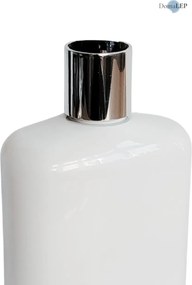 Dávkovač na mýdlo 400 ml bílý s černo-stříbrným DISC TOP LIMA