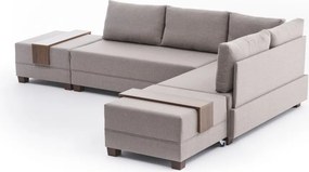 Hanah Home Rohová pohovka FLY krémová 280 cm s lenoškou vpravo 825BLC2671