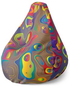 Sablio Sedací vak Pear Barevné skvrny - 140 x 100 x 25 cm