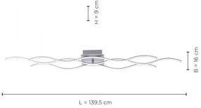 Leuchten Direkt 15167-55-LED Přisazený lustr WAWE 2xLED/12,5W/230V+1xLED/17W
