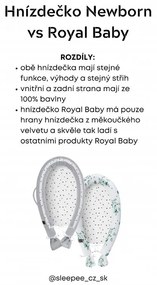 Sleepee Sametové hnízdečko ROYAL BABY pro miminko růžové