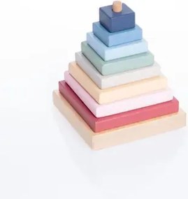 CUBIKA Pastel 15849 Barevná pyramida - dřevěná skládačka / 9 dílů / od