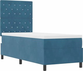 Postel s boxspringem s matrací Tmavě modrá 80 x 200 cm samet 3339732