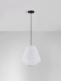 Bílé lněné závěsné svítidlo ø 36 cm Linnet – Nova Luce