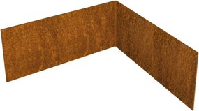 Rohový díl obrubníků CORTEN 50 cm ✔ S otvory (pro zatloukací trny)