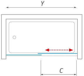 Roth PXV2P/1700 vanová zástěna s posuvnými dveřmi 170 x 150 cm 451-170000L-00-02 pravá brillant / transparent