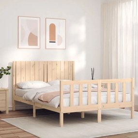 Rám postele s čelem 140 x 200 cm masivní dřevo,  3192946