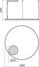 Redo group Redo Orbit direct, závěsné kruhové svítidlo, 55W LED 4000K stmívatelné TRIAC, bronz, prům. 80cm