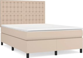 Box spring postel s matrací cappuccino 140x190 cm umělá kůže 3142844