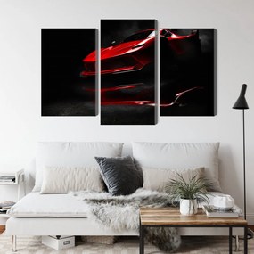 Vícedílný obraz Červené Sportovní Auto 3D Nedostatek Nedostatek Plátno Canvas 120x80