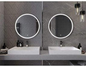 Mexen Gobi, LED kulaté koupelnové zrcadlo s podsvícením 70 cm, 6000K, ochrana proti zamlžování, 9801-070-070-611-00