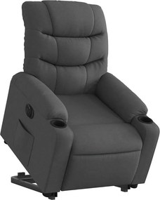 Elektrické zvedací polohovací křeslo tmavě šedé textil 3206664