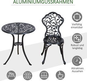 Bistro set pro 2 osoby Balkonový nábytek set bistro stůl se 2 židlemi černý