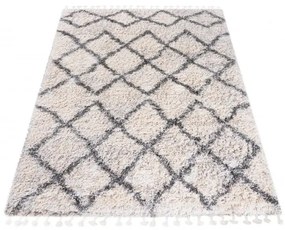 Kusový koberec Shaggy AZTEC FN45B Krémový Rozměr: 140x200 cm