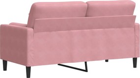 2místná pohovka s polštáři růžová 140 cm samet 3278222