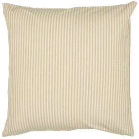 IB LAURSEN Povlak na polštář Augusta Natural/Mustard Stripes 50 x 50 cm, hnědá barva, krémová barva, textil