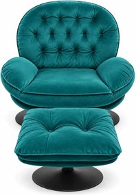 LuxuryForm DESIGN Otočné křeslo LUNA s podnožkou - zelené