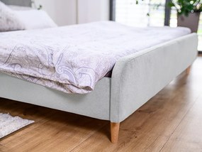 Šedá manšestrová postel AMELIA FJORD 120 x 200 cm