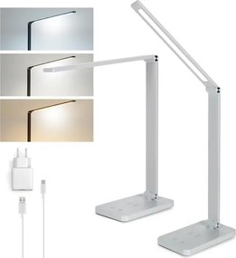 Brilagi -LED Stm dotyk stol lampa s bezdr nab QI LED/7W/5V 3000/4000/6000K bílá
