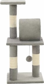 Škrabadlo pro kočky se sisalovými sloupky 65 cm šedé 170596