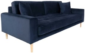 Designová 3-místná sedačka Ansley 210 cm tmavomodrý samet