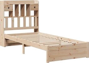 Postel s knihovnou bez matrace 75 x 190 cm masivní borovice 3322403