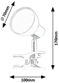 Rabalux 1479 - LED Lampa s klipem NOAH LED/5W/230V modrá