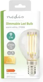 Nedis LED žárovka E14 / G45 / 4.5 W / 470 lm / 2700 K / Stmívatelné /