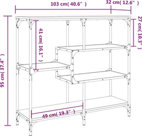 vidaXL Konzolový stolek 103 x 32 x 95 cm kompozitní dřevo [833954] Barva: kouřový dub