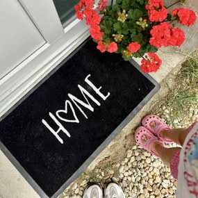 MK Original: Produkty s rodokmenem, Protiskluzová rohožka Home 104503 Anthracite/Cream - na ven i na doma, 45x75, černá, chodba / předsíň
