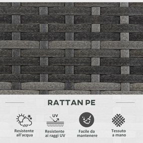 Outsunny Květináč s Trellis pro Popínavé Rostliny, Zvedený Květinový Záhon s 3 Vnitřními Květináči, Ocelová a PE Ratanová Konstrukce, 84x30x107cm, Še…