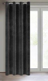 ZATEMŇOVACÍ ZÁVĚS NA KROUŽCÍCH RIA 140X250 CM ČERNÁ