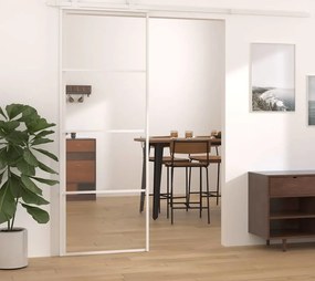 vidaXL Posuvné dveře 76 x 205 cm čiré ESG sklo a hliník [151656] Barva: Bílá
