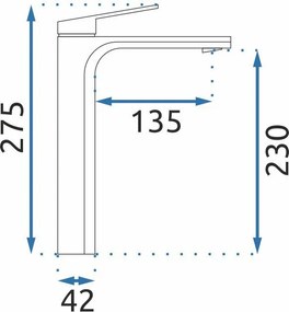 Rea Marco, vysoká umyvadlová baterie h-275, černá matná, REA-B4896