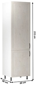 Vysoká skříňka, bílá / sosna skandinávská, levá, ROYAL D60R