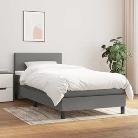 vidaXL Box spring postel s matrací 100 x 200 cm textil [3139875] Barva: Tmavě šedá