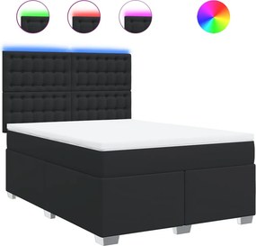 Box spring postel s matrací černá 140x200 cm umělá kůže 3293024