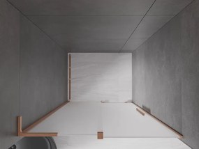 Mexen Velar L, posuvné sprchové dveře do otvoru 90 cm, 8mm sklo námraza, měděná matná, 871-090-003-31-65