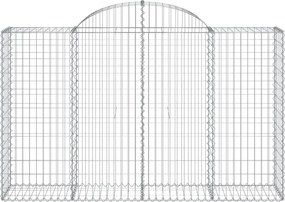 Klenuté gabionové koše 5 ks 200x50x120/140cm pozinkované železo 3146344