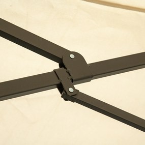 Outsunny dvojitý zahradní slunečník Slunečník na terasu s ruční klikou a stojanem na slunečník, oválný 460 x 270 x 240 cm, krémově bílý | Aosom.de