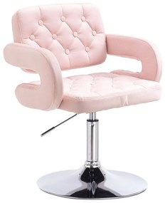 LuxuryForm DESIGN Otočná židle ADRIA VELUR na stříbrném talíři - růžová
