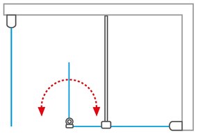 Roth Pevná boční stěna se sklopným dveřmi TCW1 - bez vaničky Varianta: šířka: 80 cm, orientace: Uni - (TCW1 800 - 745-8000000-00-02), Barva profilů a typ výplně: profily: brillant, výplň: transparent