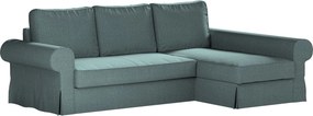 Potah na pohovku IKEA Backabro rozkládací se šezlongem barva modrá látka pletený vzor