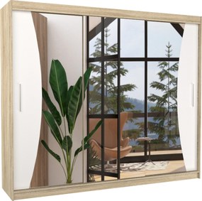 ADRK Furniture Skříň s posuvnými dveřmi a zrcadlem DIEGO 250 ADRK-SW-DIE-SW-250