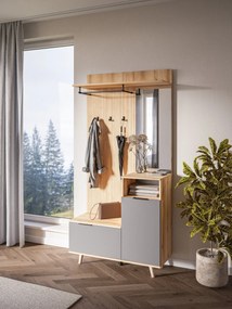 Předsíňová stěna Nordic 100 cm dub Evoke/grafit