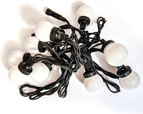 Easy Fix LED party osvětlení, 5 m, venkovní, 10 kouliček, 70 ledově bílých diod, černý kabel, IP67, prodlužovací